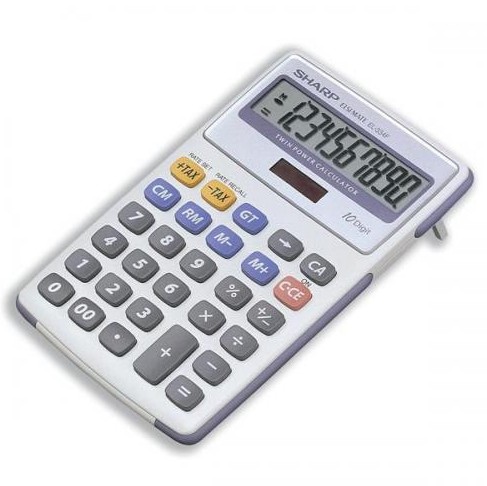 Sharp EL-334F Battery/Solar-Power Desktop Calculator 10-Digit EL334FB ...