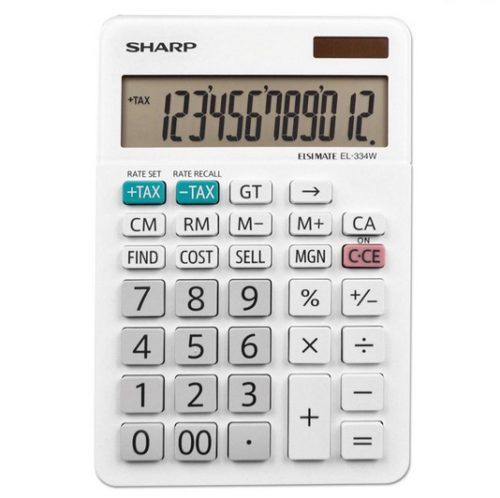 Sharp EL-334WB Battery/Solar-Power Desktop Calculator 12-Digit EL334WB | FARANANI Electronic Store